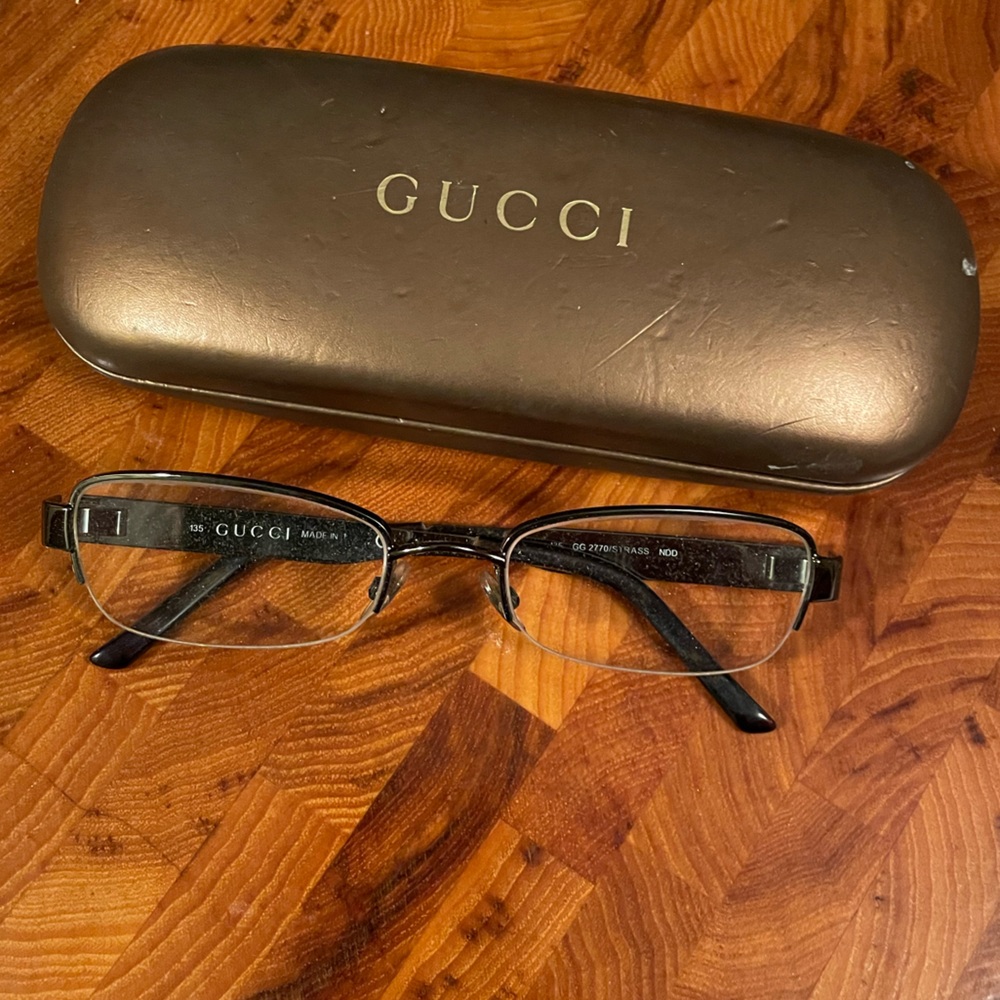 Gucci Women’s Eyeglass Frames. Dark Silver Metal. Gg2… - Gem